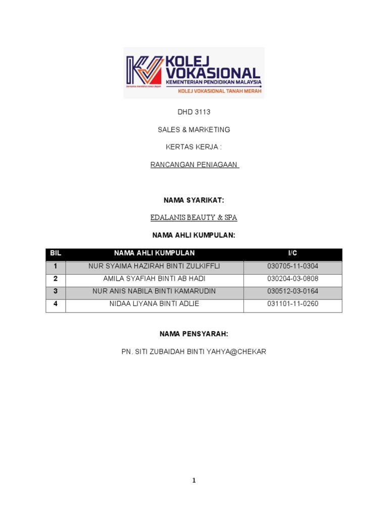 DHD 3113 Kerja Report CG Zue | PDF