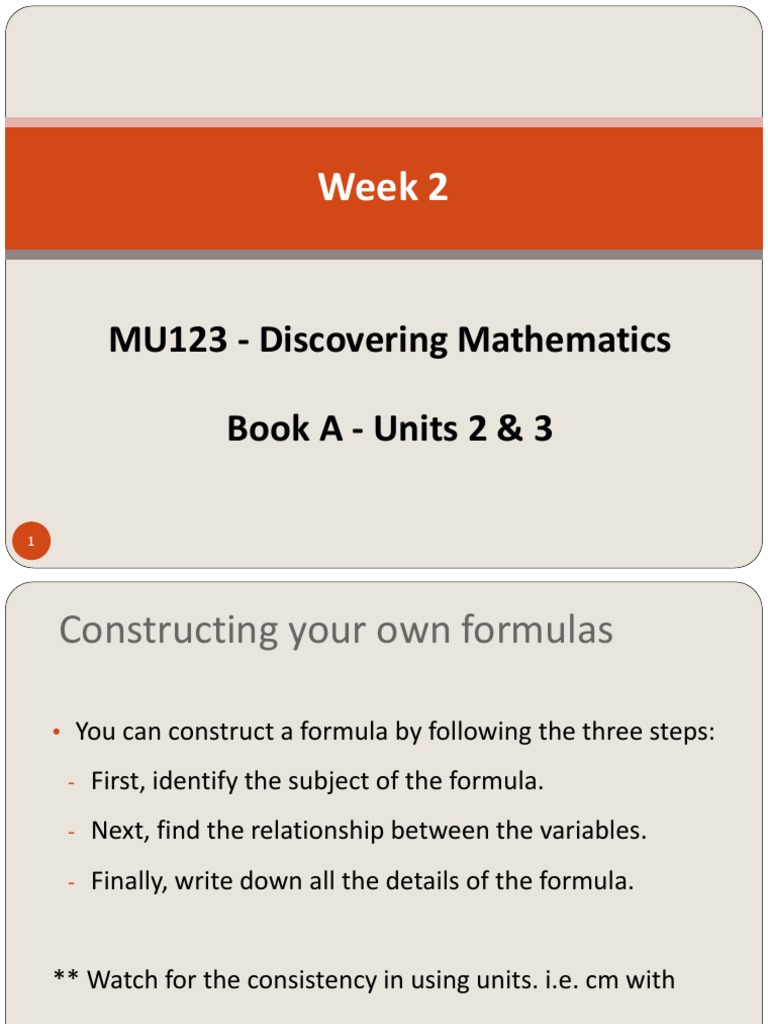 MU123 Week 2 Unite 2 3 | PDF | Algebra | Mathematics