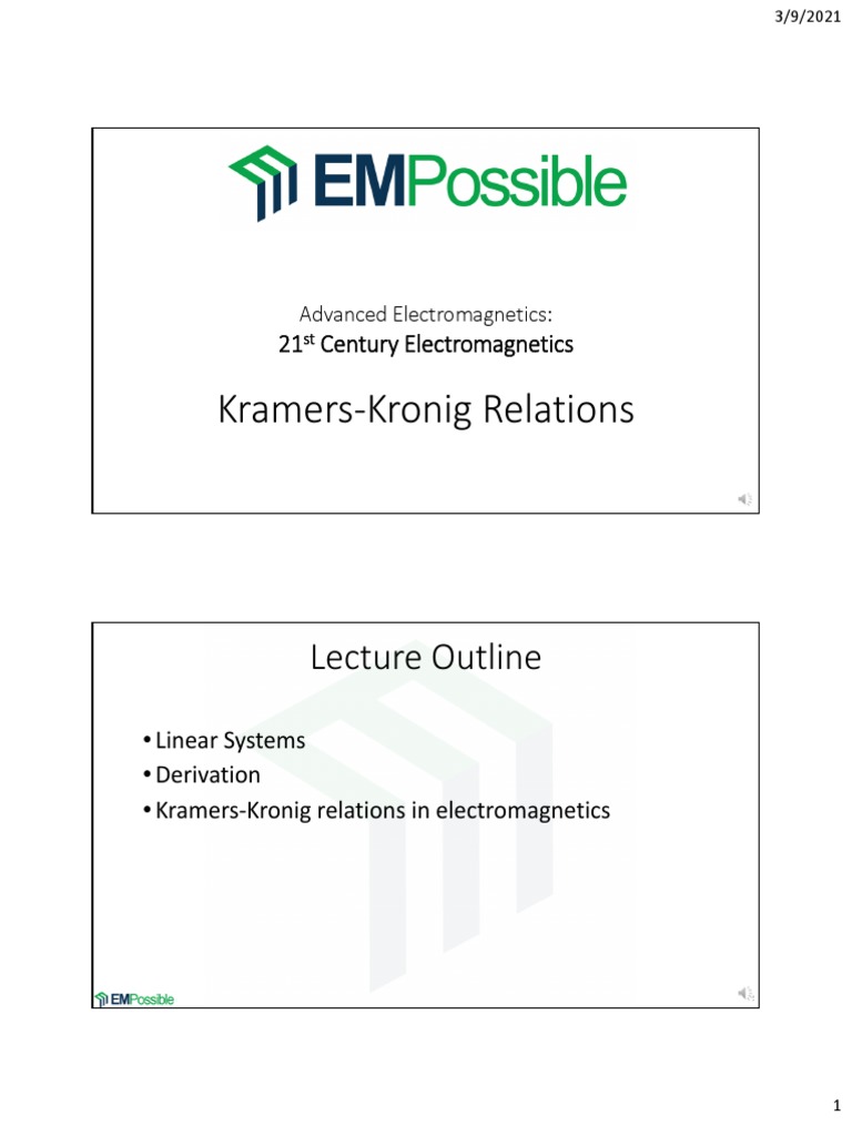 Lecture Kramers Kronig Relationship | PDF | Refractive Index | Physics
