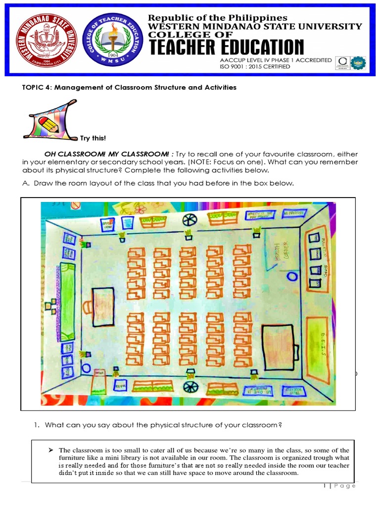 TOPIC 4 Management of Classroom Structure and Activities | PDF ...