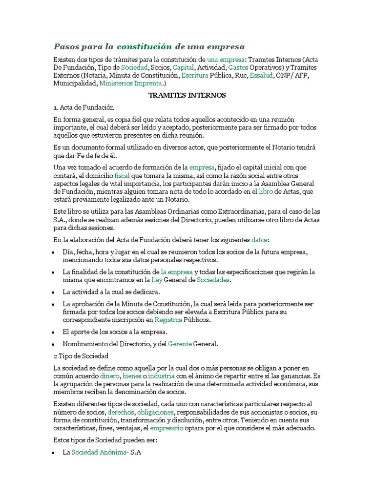 Acta de Constitucion de Una Empresa | PDF | Economias | Business