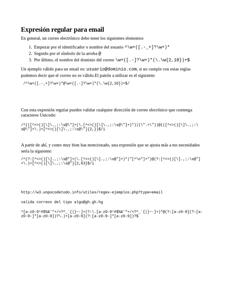 Validate Emails Regexp | PDF Validate Emails Regexp | PDF