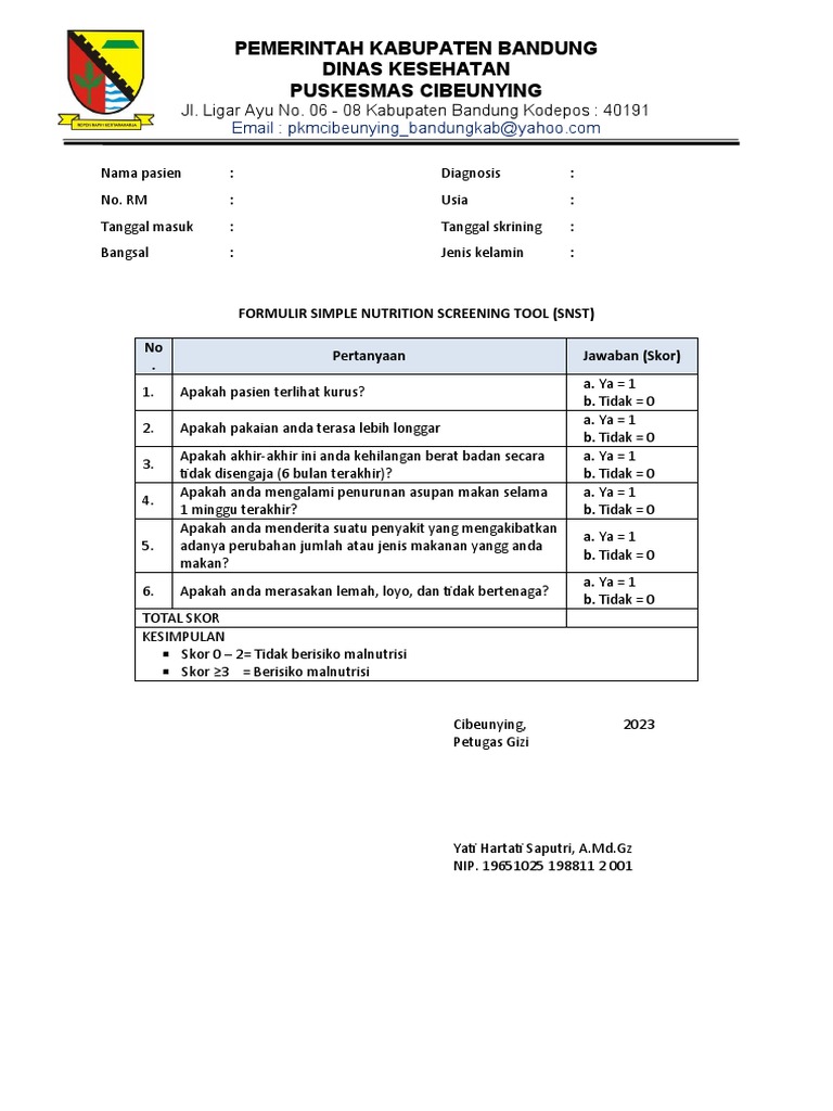 Form SNST | PDF | Kesehatan Holistik