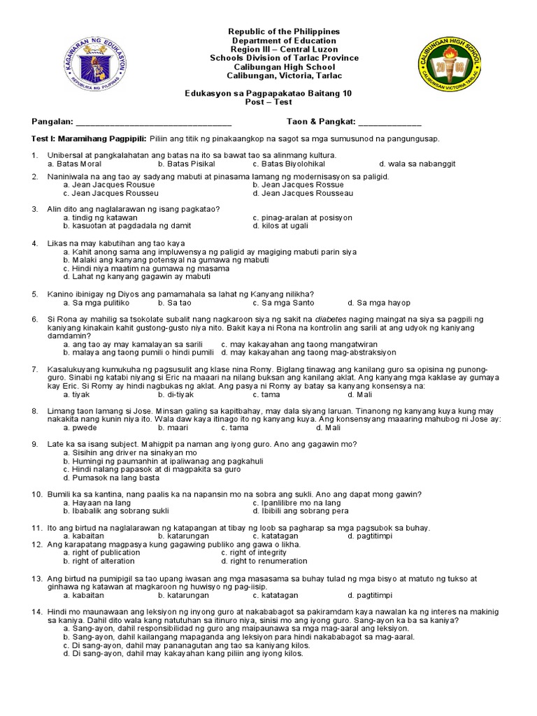 Pretest Esp g10 | PDF