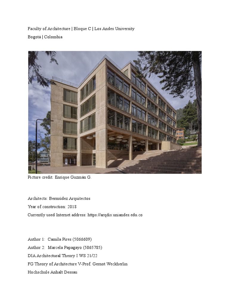 Bloque C Universidad de Los Andes | PDF | Ventilation (Architecture) | Libraries