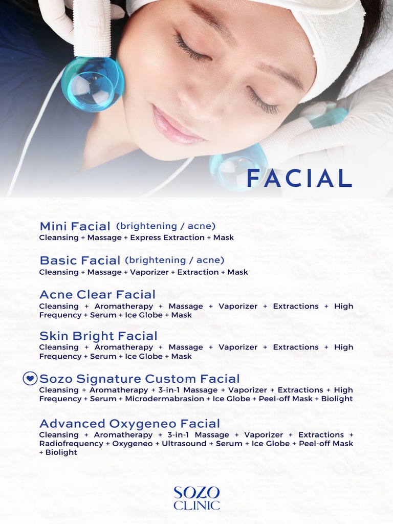 SOZO SKIN Clinic - October Menu | PDF | Kesehatan Holistik