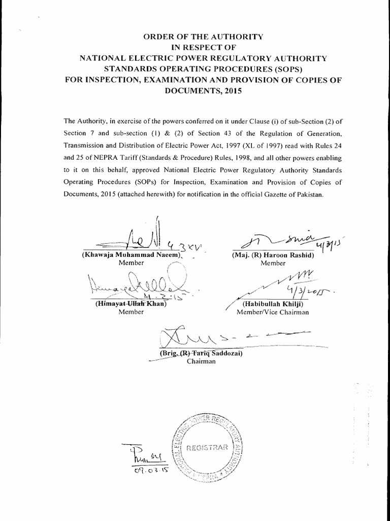 SOPs For Inspection, Examination and Provision of Copies of Documents ...