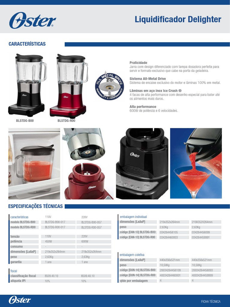 Liquidificador Delighter BLSTDG | PDF | Bens manufaturados
