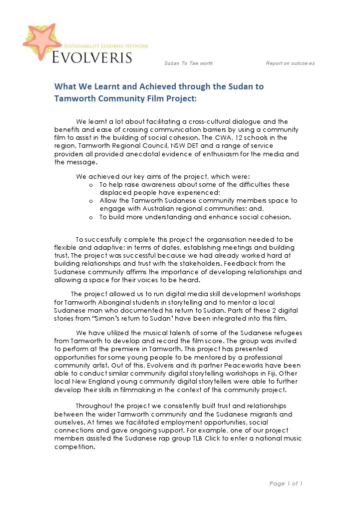 Project Outcomes Report | PDF