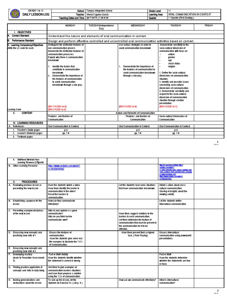 OC Barrier of Communication DLL | PDF | Communication | Rubric (Academic)