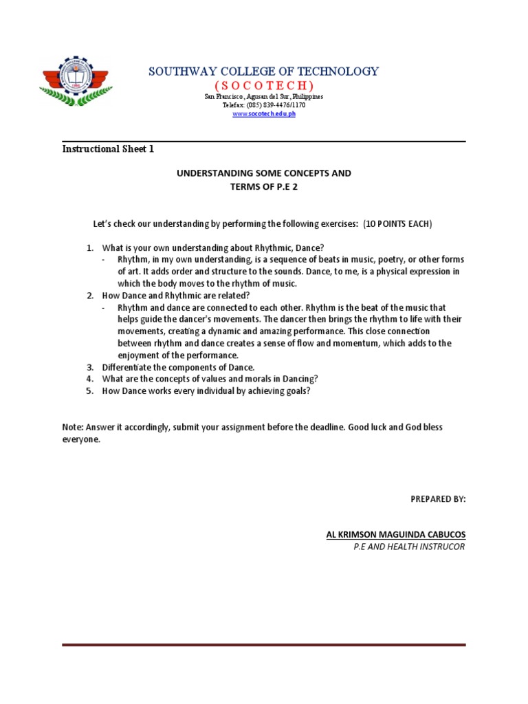 Southway College of Technology: (Socotech) | PDF