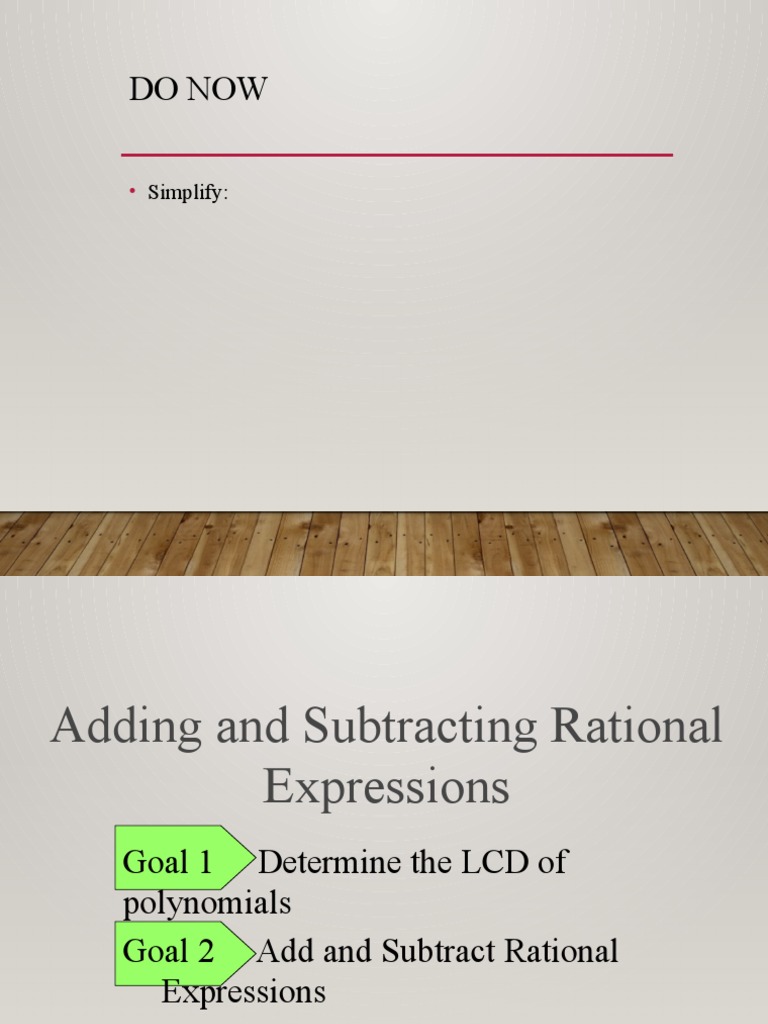 Adding & Subtracting Rational Expressions | PDF | Division (Mathematics ...