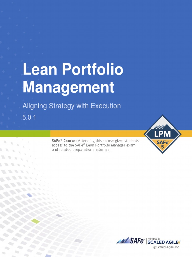 Lean Portfolio Management Digital Workbook (5.0.1) | PDF | Agile Software Development | Business