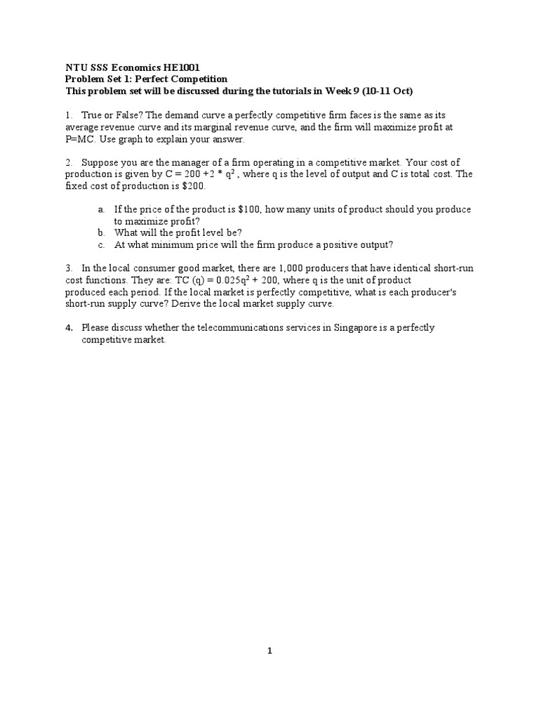 Problem Set 1 Pdf