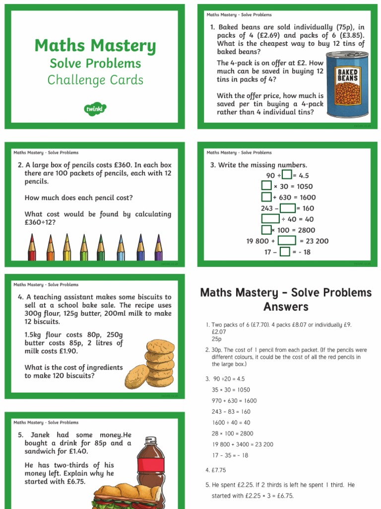 KS2 Maths Mastery Cards - Reasoning | PDF