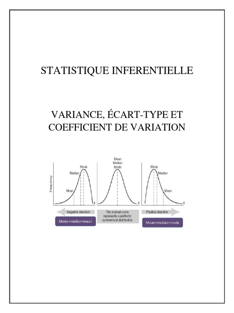 Variance, Écart-Type et Coefficient de Variation | PDF | Moyenne ...