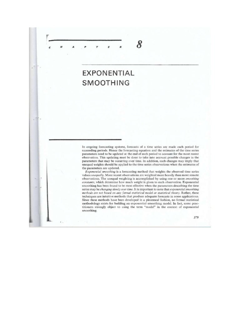 Simple Exponential Smoothing | PDF