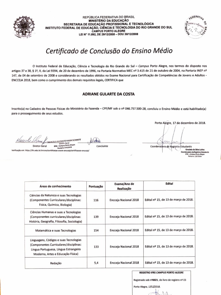 Certificado Adriane 2° | PDF | Science
