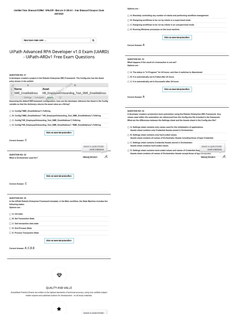 UiPath RE Framework Exam Prep | PDF | Automation | Systems Engineering