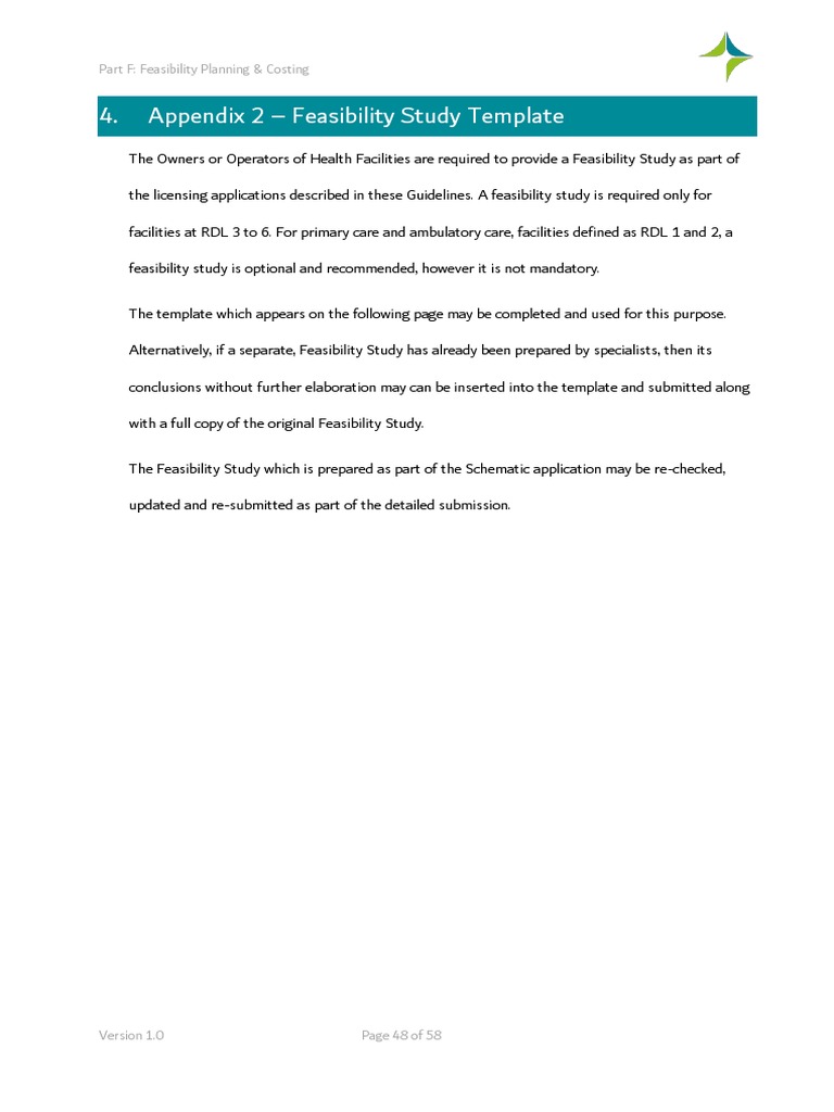 Part F - 4 - Appendix 2 - Feasibility Study Template | PDF | Clinic ...