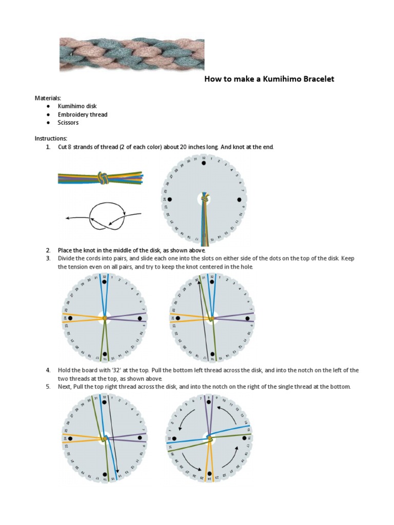 Kumihimo Bracelet Instructions | PDF