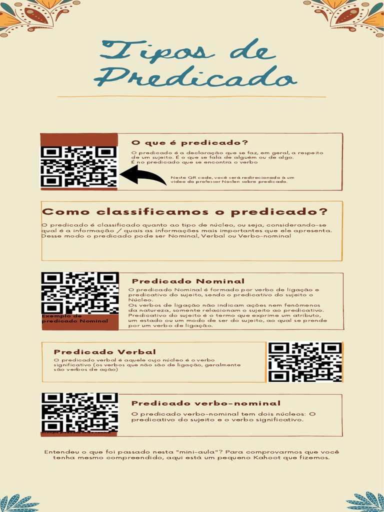 Tipos de Predicado e Exemplos | PDF | Artes Linguísticas e Disciplina ...