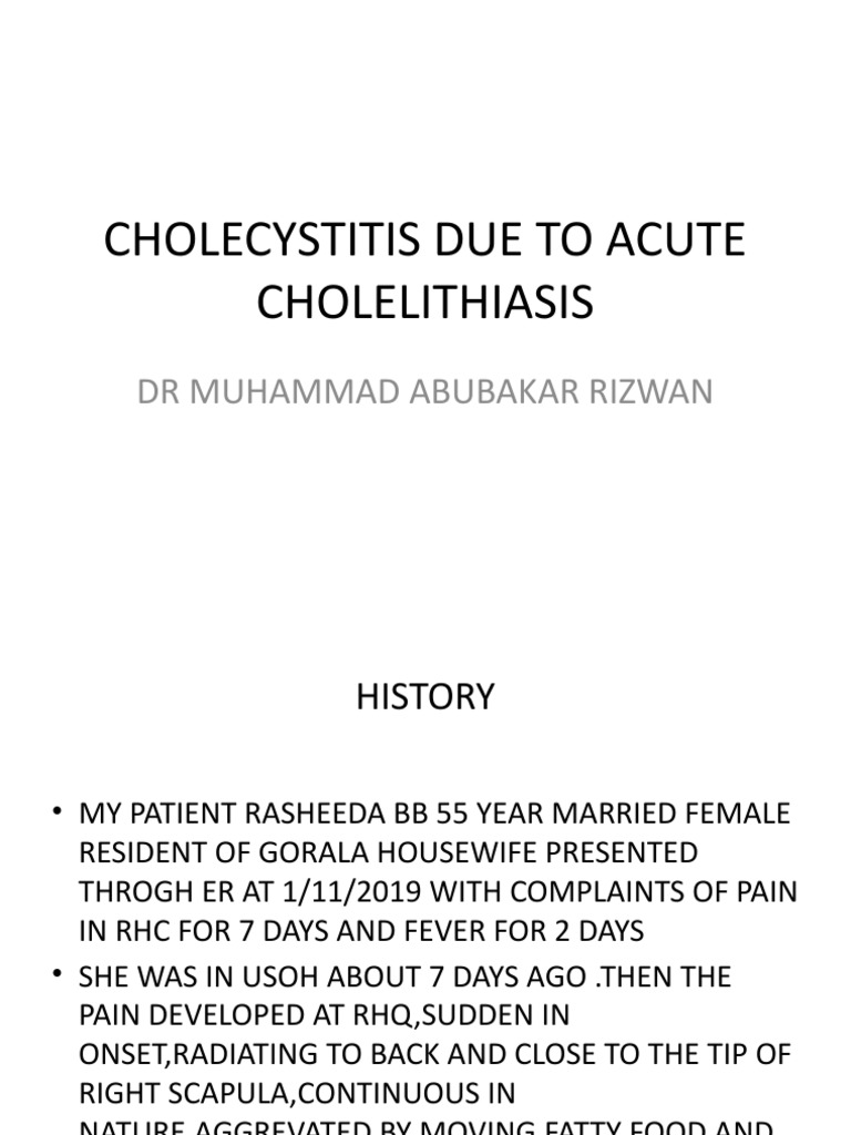 Cholecystitis Due To Acute Cholelithiasis | PDF | Medical Specialties ...