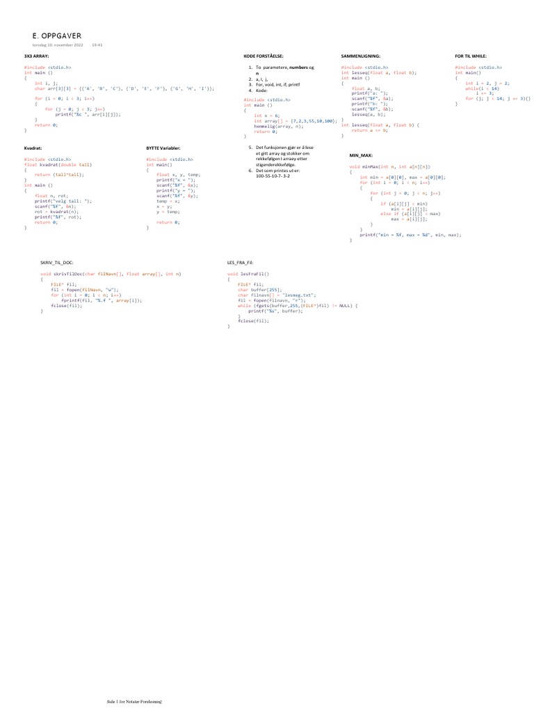 E. Oppgaver | PDF