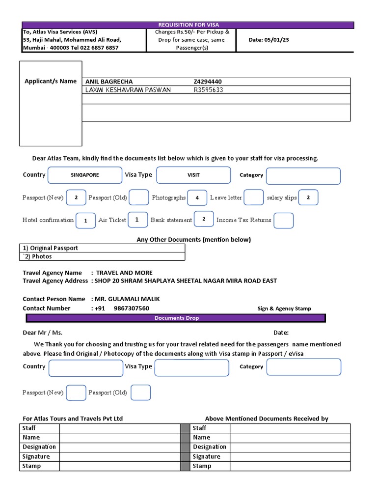 Atlas Visa Form | PDF