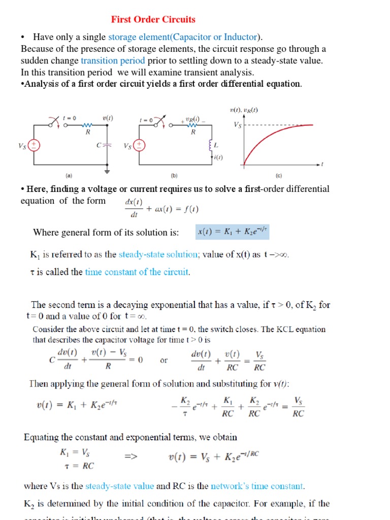 Analysis of First and Second Order Circuits | PDF | Electrical Network ...
