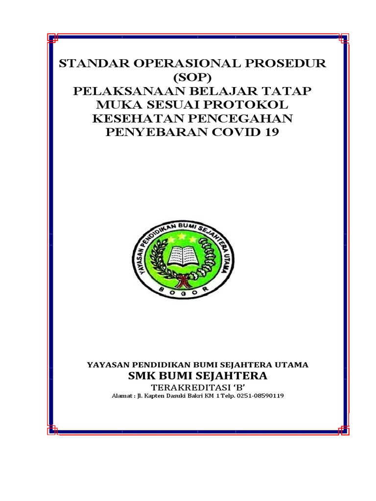 Sop Sekolah Tatap Muka | PDF