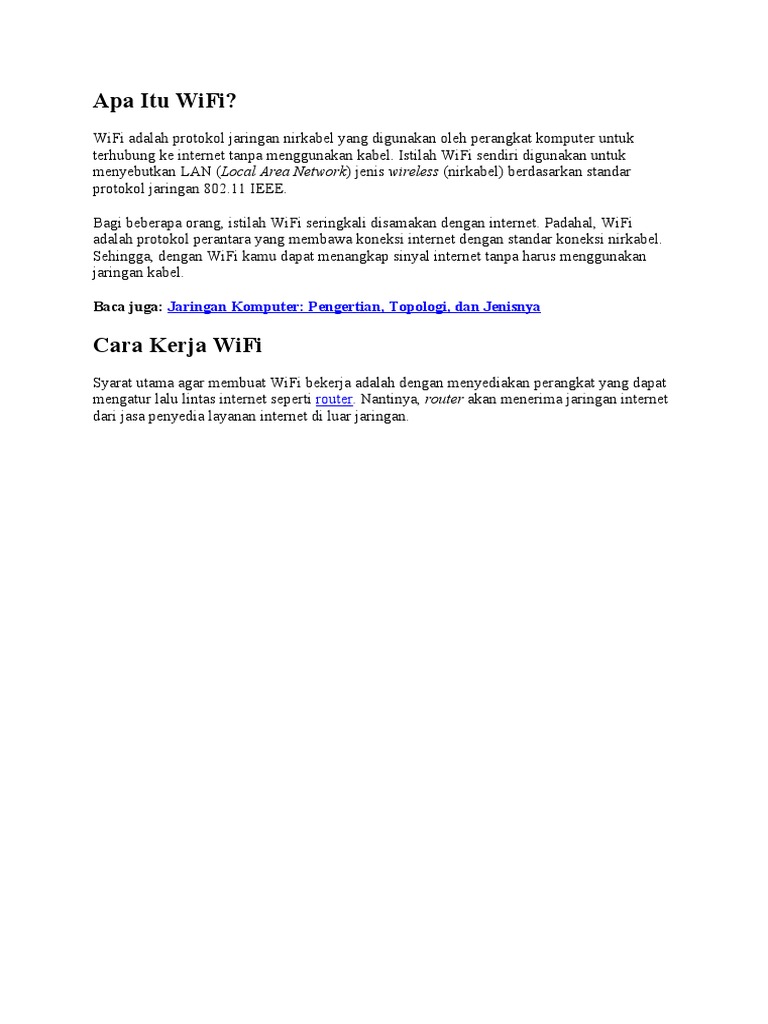 Pengertian Wifi | PDF