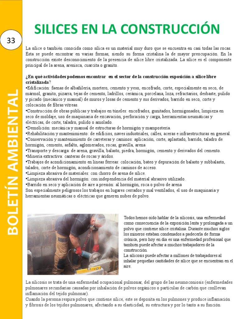 Silicosis en la Construcción: Riesgos y Prevención | PDF | Enfermedades ...
