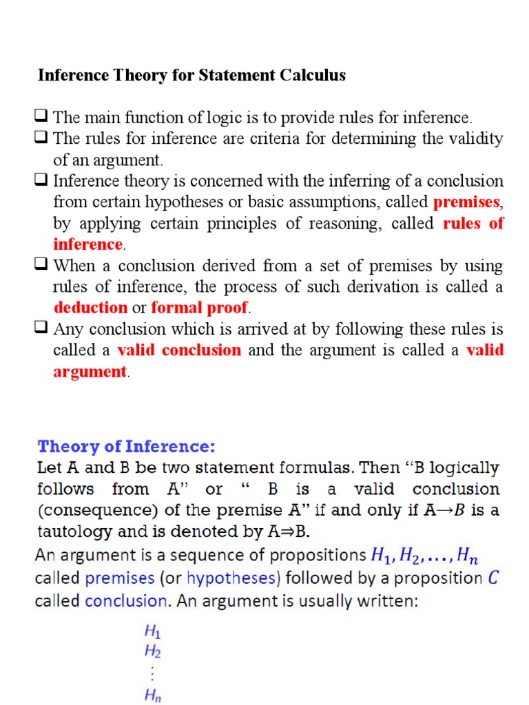 Inference Theory-Statement | PDF