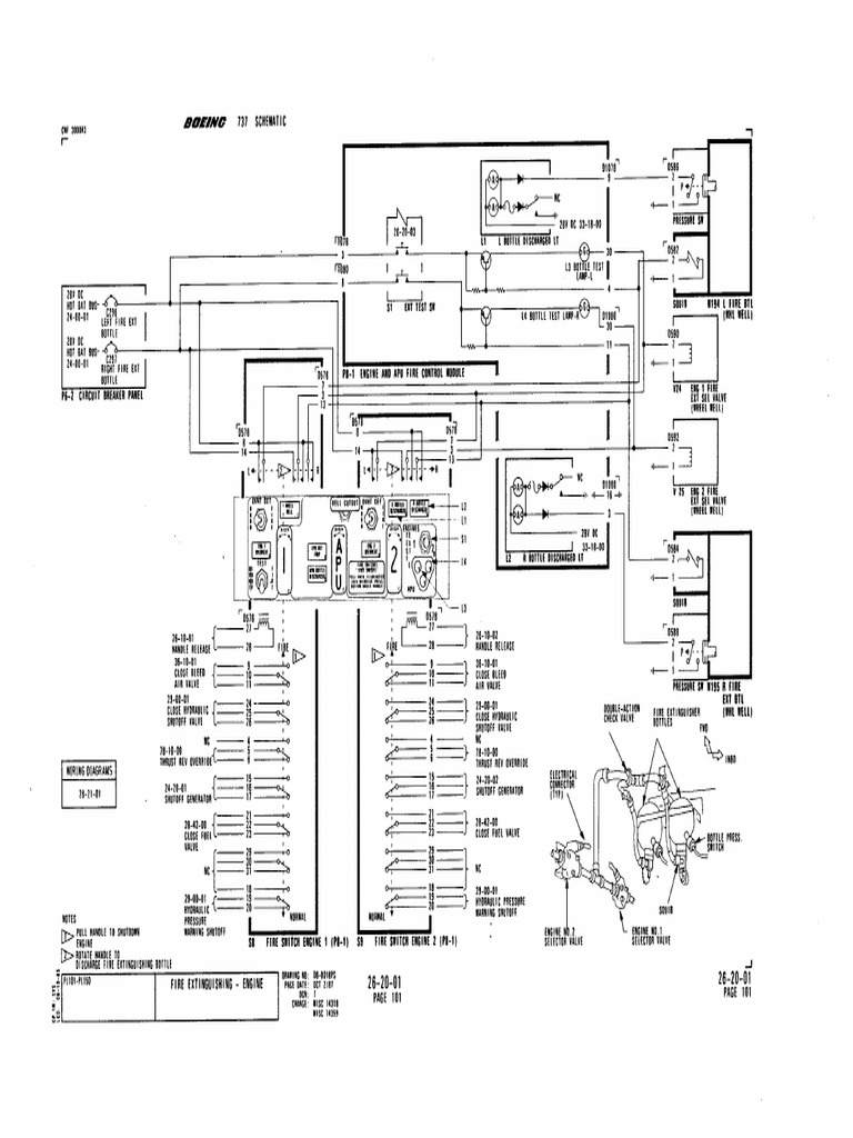 B737-200 - SCHEMATIC - Engine Fire Extinguishing | PDF