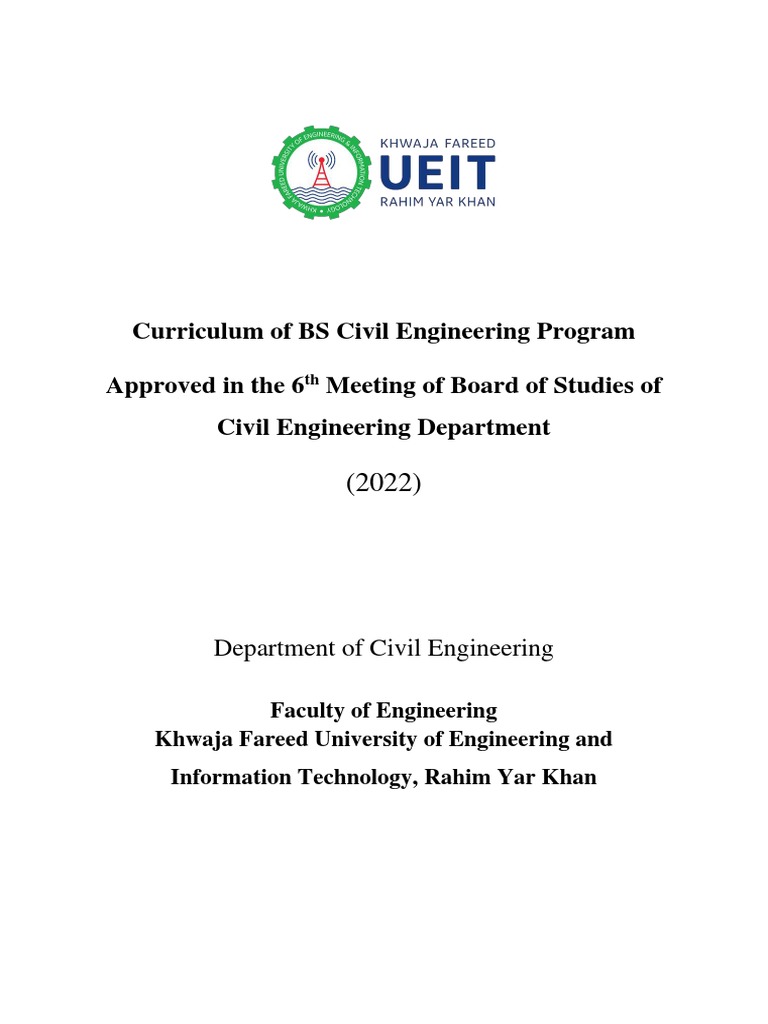 BS Civil Engineering Curriculum 2022 | PDF | Engineering | Civil Engineering