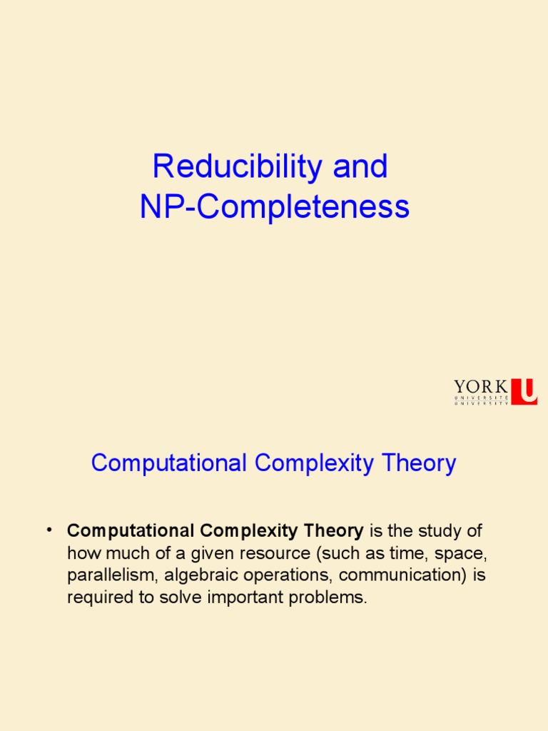 10 Reducibility And Np Completeness Pdf Computational Complexity