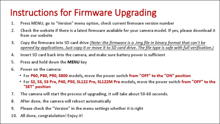 Instructions For Meidase TrailCam Firmware Upgrading | PDF
