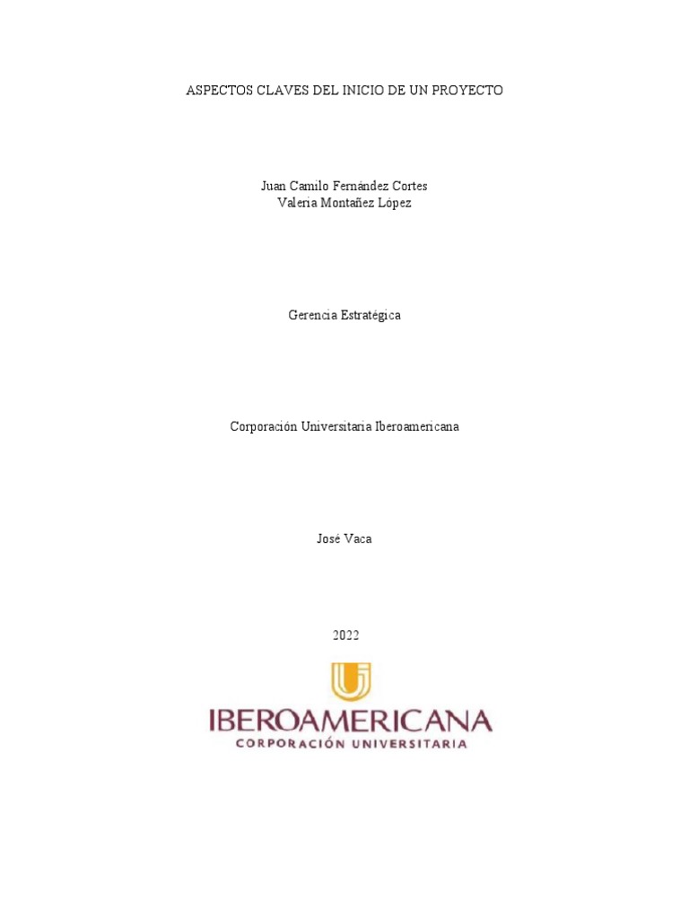 Actividad - 3 Aspectos Claves Del Inicio de Un Proyecto. Seminario | PDF | Crecimiento personal ...