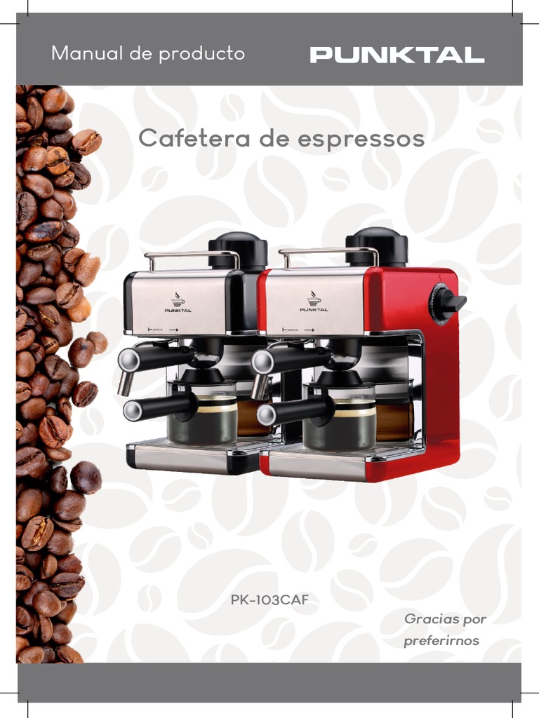 Manual Cafetera Espresso PK-103CAF | PDF | Cocina, comidas y vino