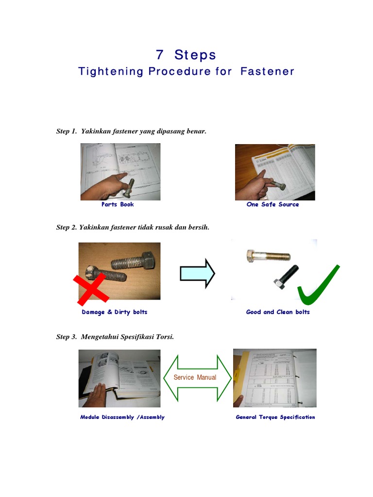 Prosedur 7 Langkah Mengencangkan Fastener | PDF