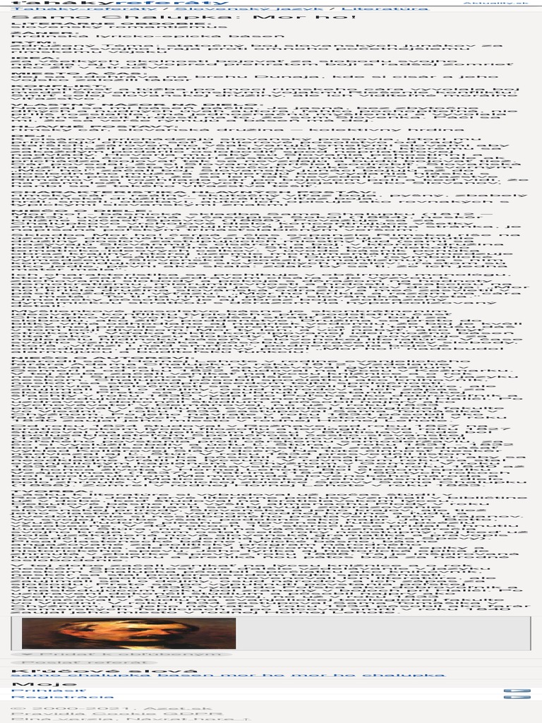 Samo Chalupka Mor Ho! - Ťaháky-Referáty - SK | PDF