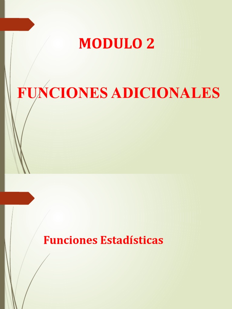 Presentación Power Point Modulo No. 2 Sobre Las Funciones Adicionales ...