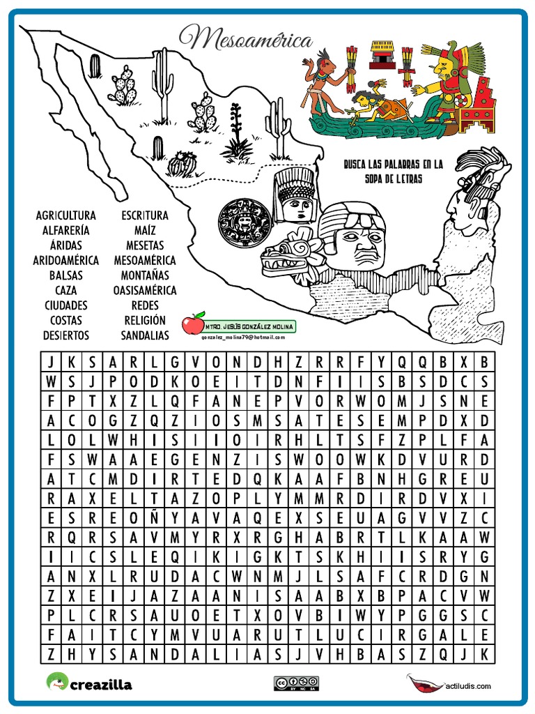 Sopa de Letras sobre Mesoamérica | PDF