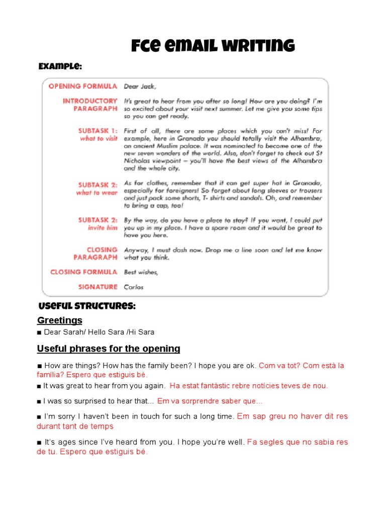 Fce Email Writing | PDF