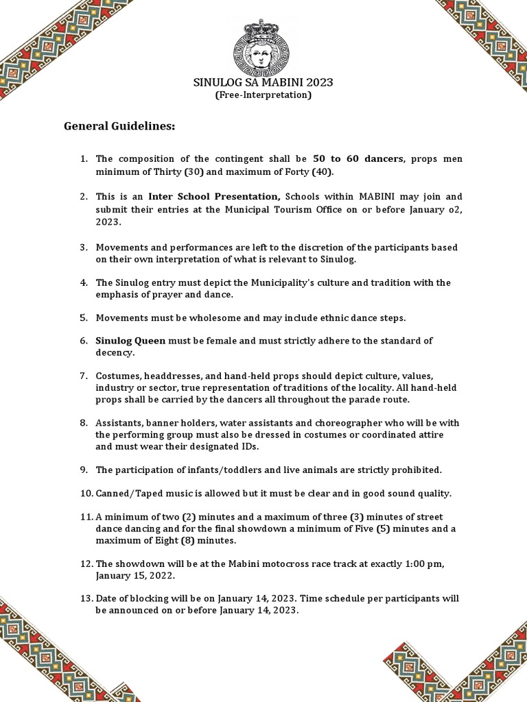 Sinulog School Dance Contest Guide | PDF | Art