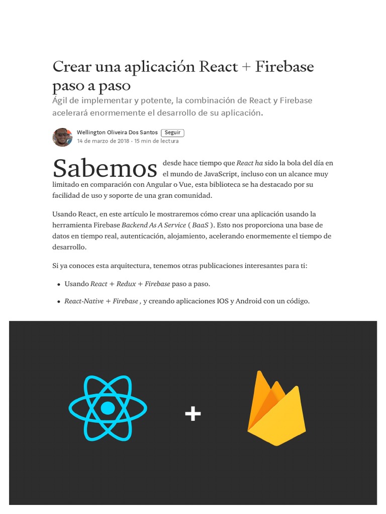 Crear Una Aplicación React + Firebase Paso A Paso - Blog TecSinapse | Descargar gratis PDF ...