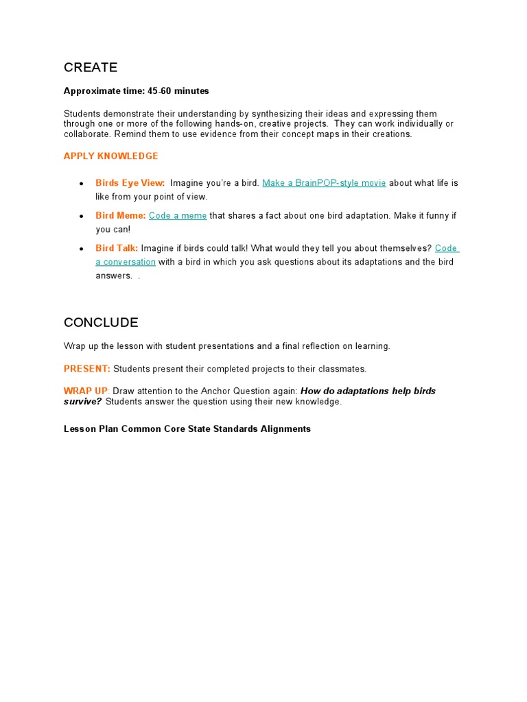 Bird Lesson Plan | PDF