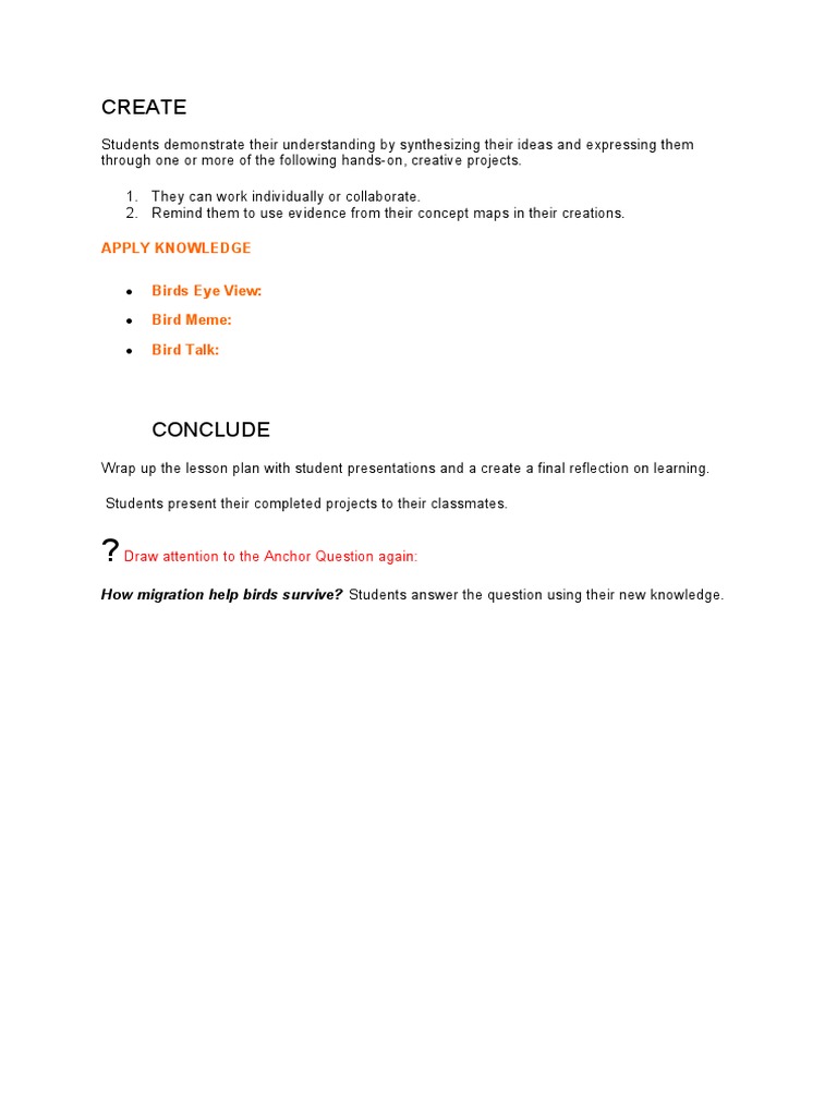 Bird Lesson Plan | PDF