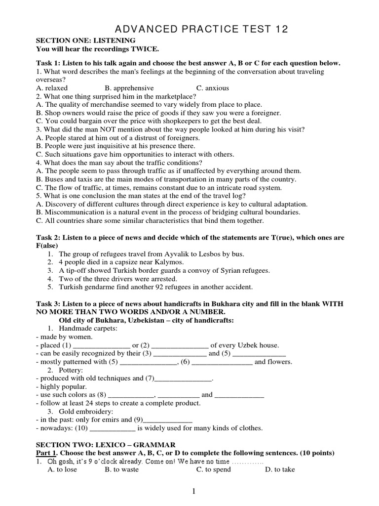 Advanced Practice Test 12 | PDF | Memory | Cognitive Science